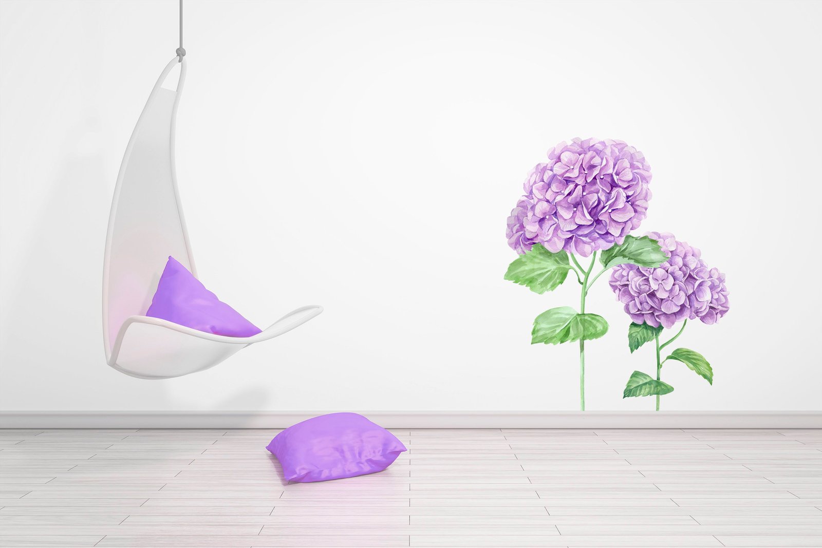 Hydrangea Floral Wall Decals – Whimsy Wall Decals