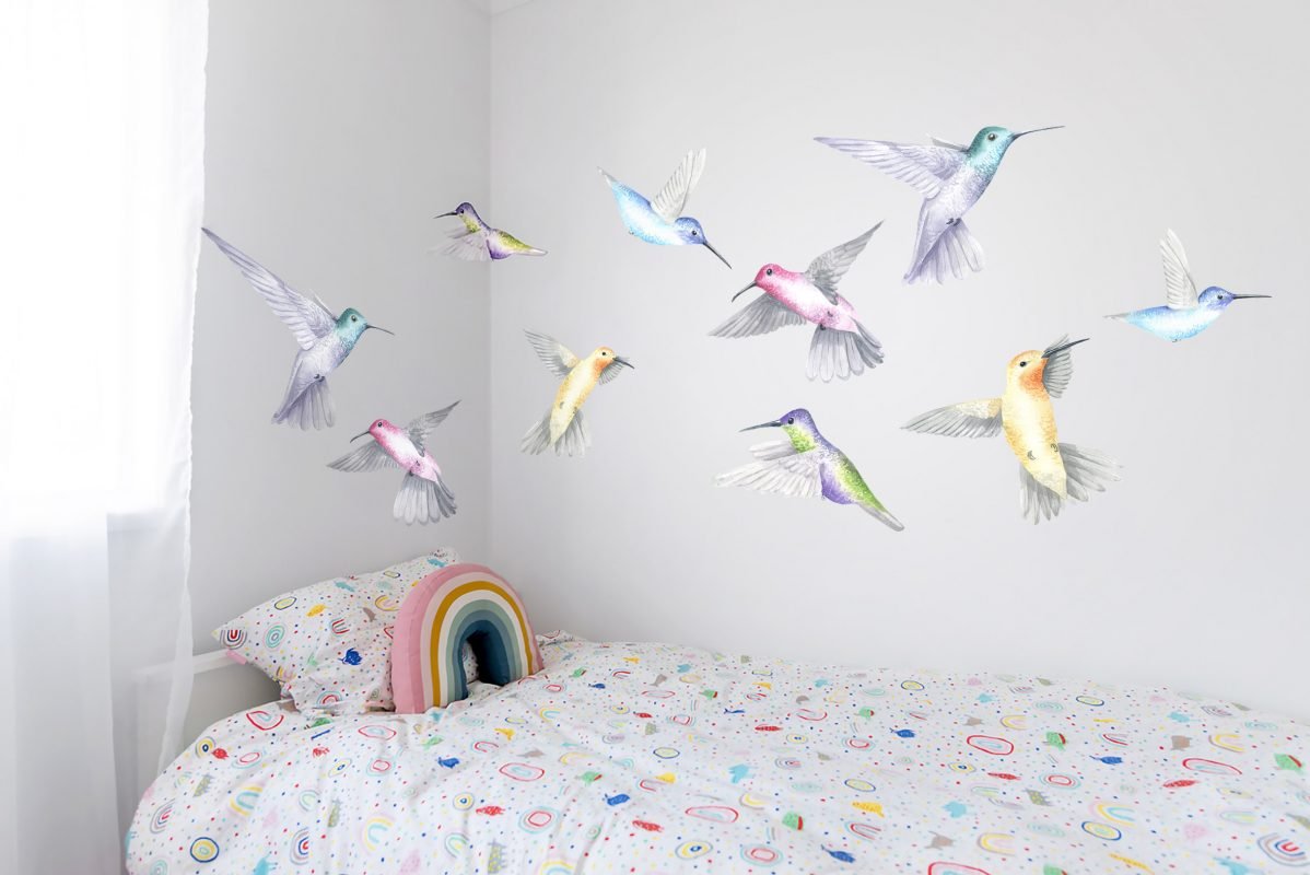 Watercolour Hummingbirds - Removable Wallpapers, Wall Stickers & Wall ...