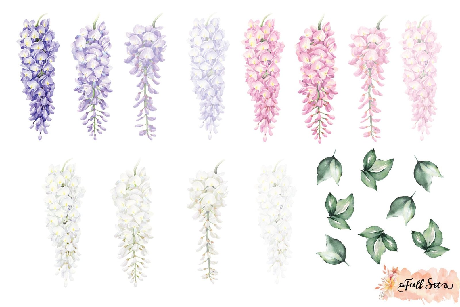 Wisteria Wall Decals - Multicolour Set - Removable Wallpapers, Wall ...