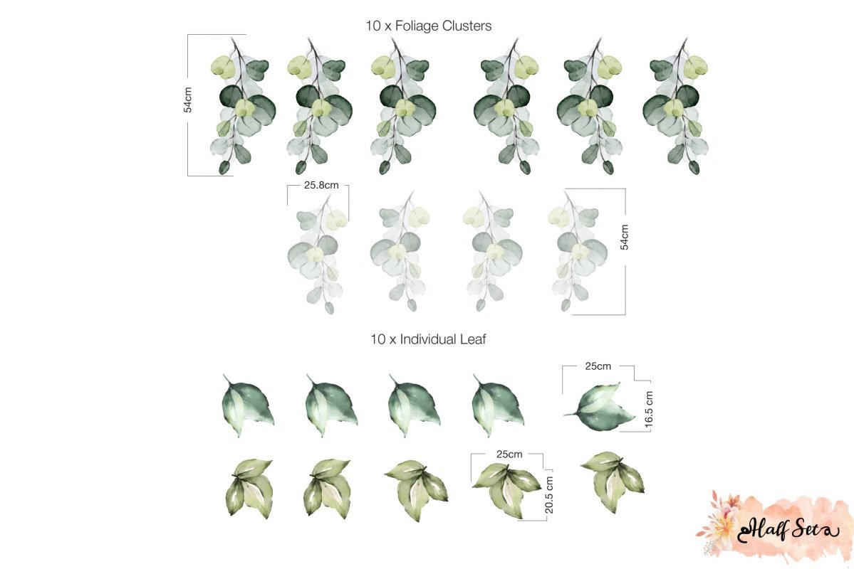 Green Foliage Wall Decal Set - Removable Wallpapers, Wall Stickers ...