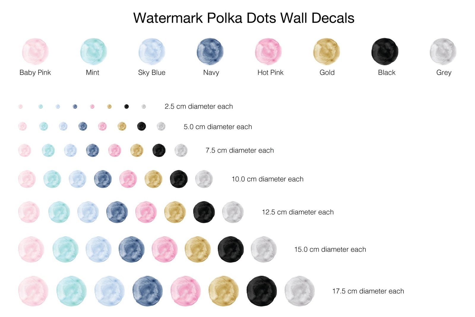 Watermark Polka Dots Wall Decals - Removable Wallpapers, Wall Stickers ...