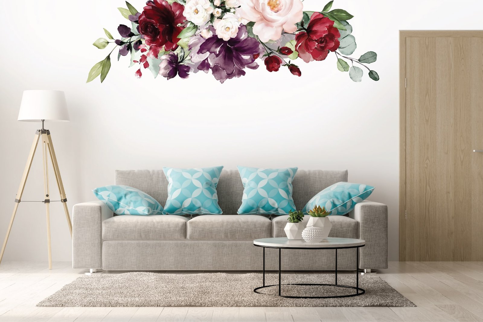 Burgundy Flowers Floral Decal Set – Whimsy Wall Decals