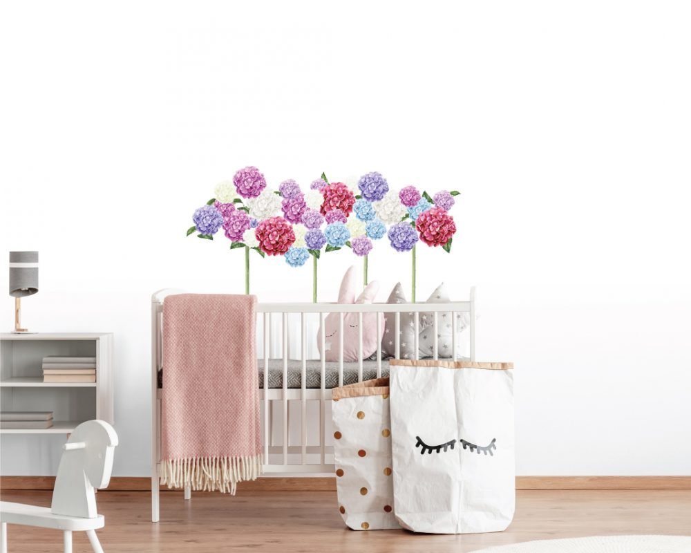 Small Hydrangea Floral Wall Decals - Removable Wallpapers, Wall ...